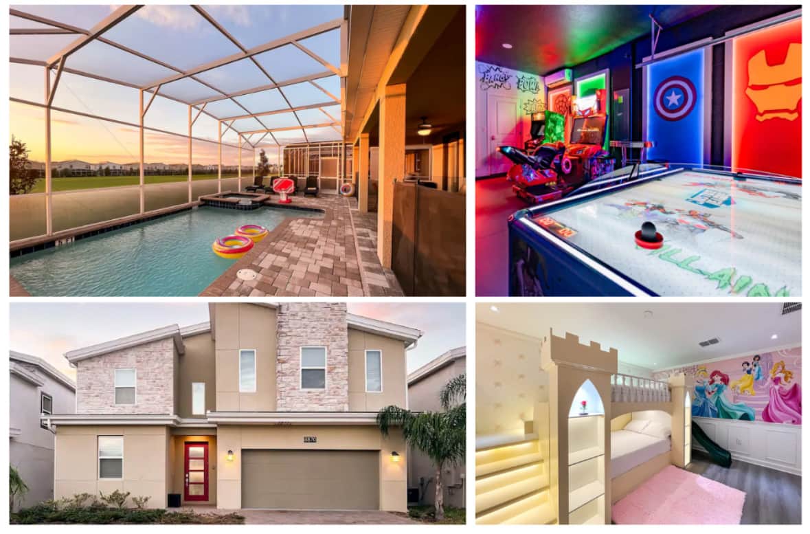8 BD / 5 BA Disney Theme Villa, Pool & Arcade, BBQ - Vacation Home in ...