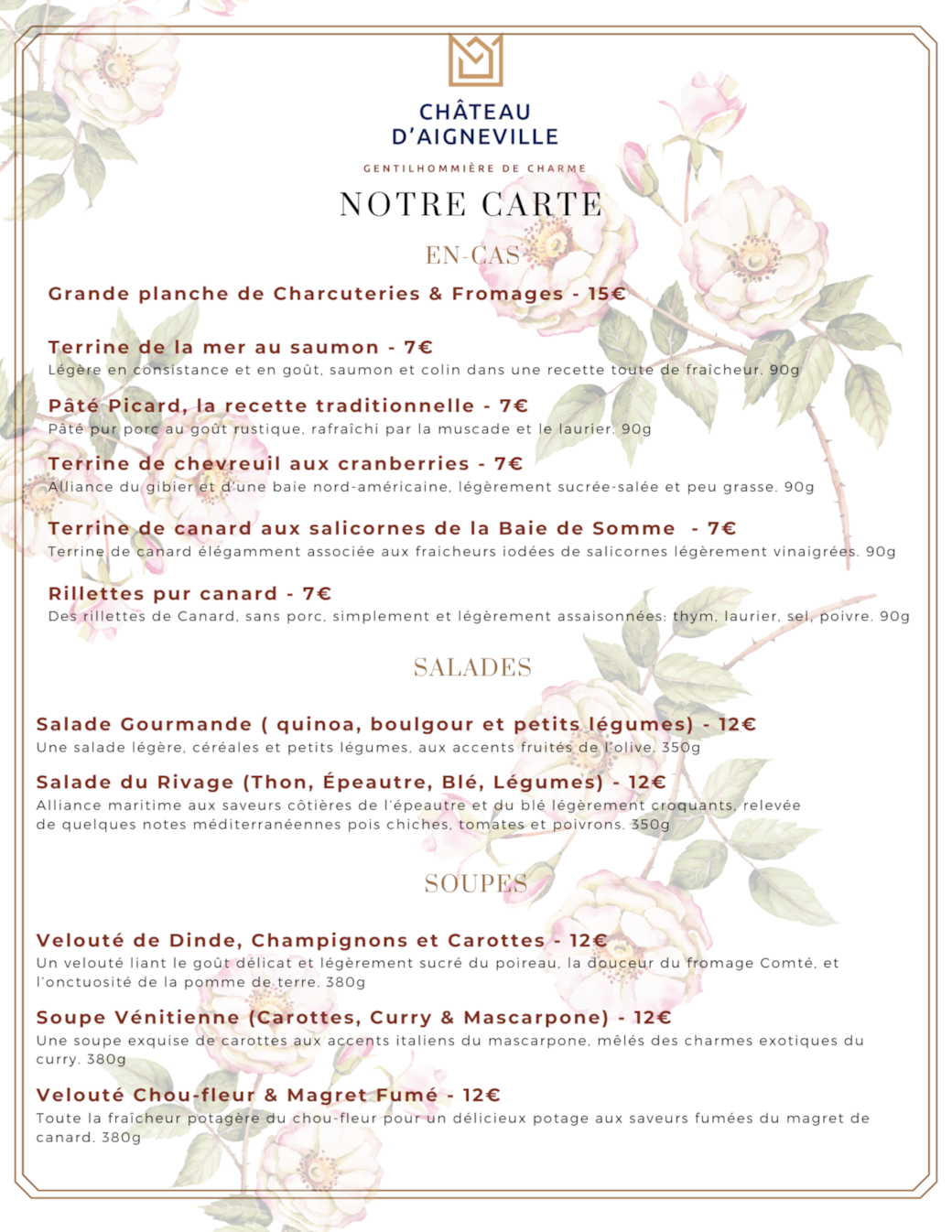 Our menu