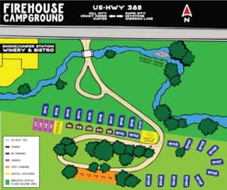 Firehouse Campground comfortable rentals near Mt. Rushmore