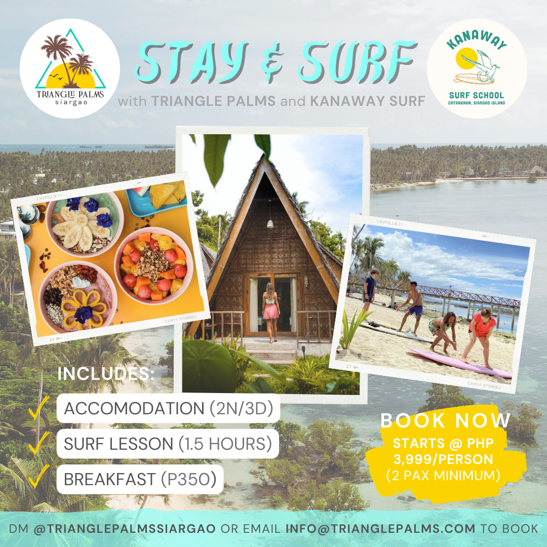 Stay & Surf Package | Triangle Palms Siargao & Kanaway Surf School